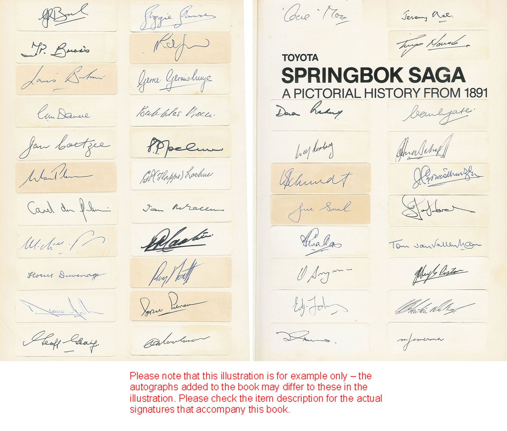 SOUTH AFRICAN RUGBY MEMORABILIA - autographs, books, programmes, etc