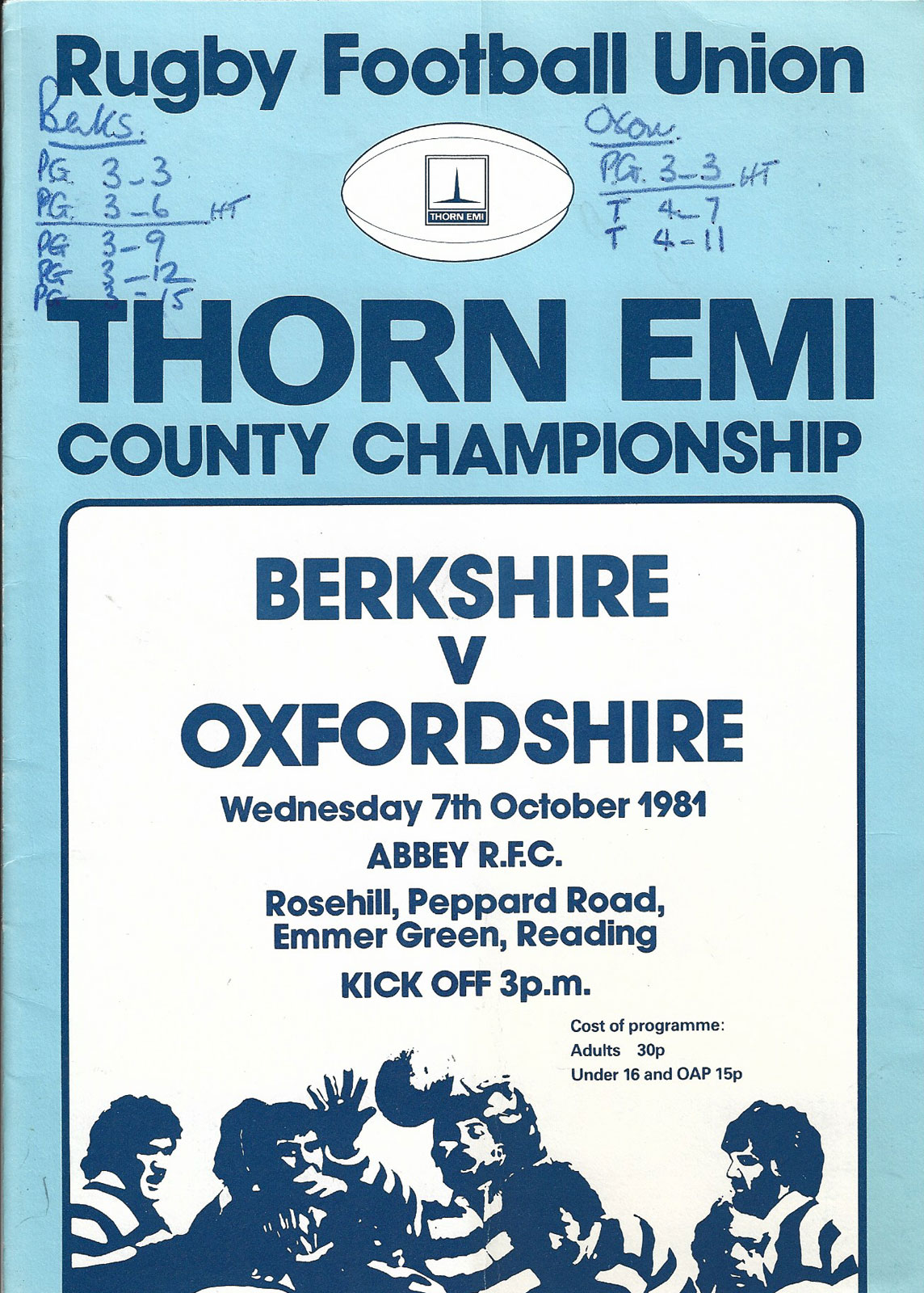 ENGLISH COUNTY RUGBY PROGRAMMES INCLUDING CHAMPIONSHIP